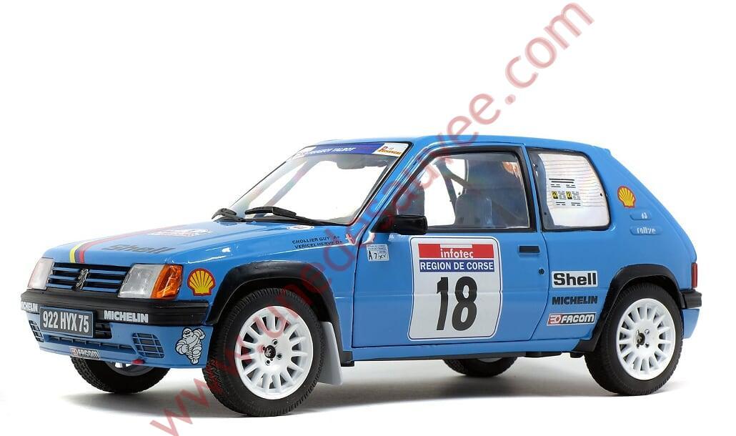PEUGEOT 205 RALLYE PTS 1.3 1990 1/18 VOITURE MINIATURE SOLIDO TOUR DE ...